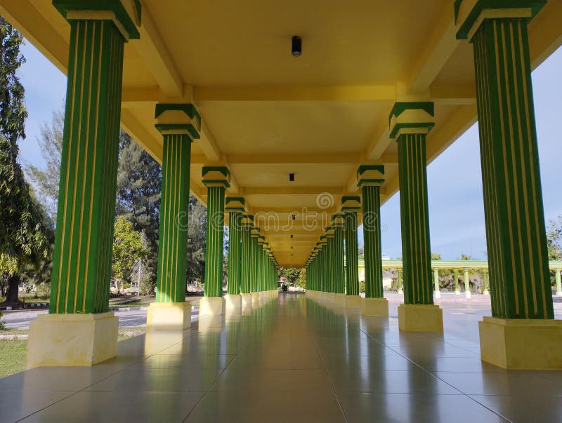 Solid Pillars of the Passage Hold Up the Building Stock Image - Image ...