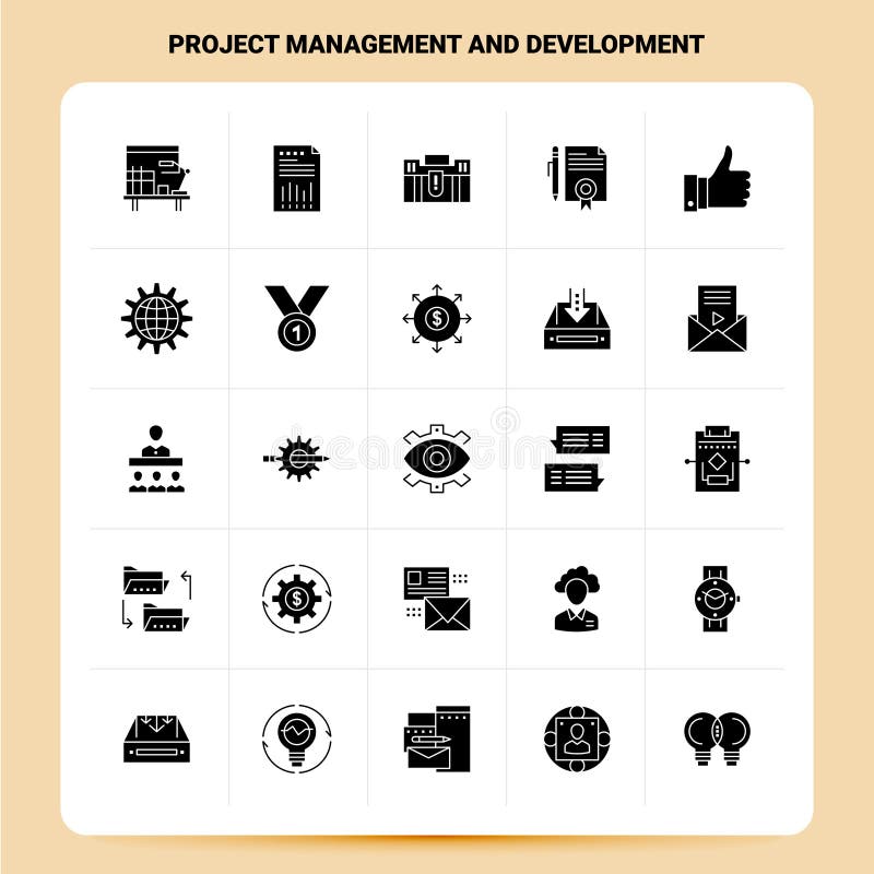 Project Management Icons Black Set Stock Illustrations – 75,285 Project ...