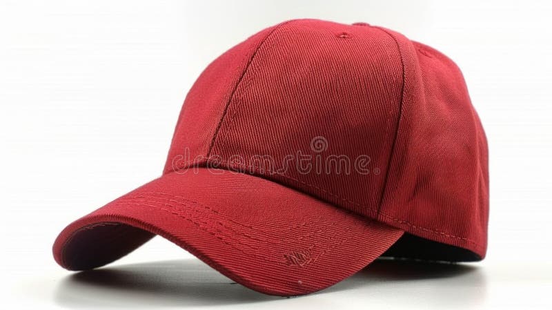 Solid Red Baseball Cap, Ready To Be Worn Stock Image - Image of outfit ...