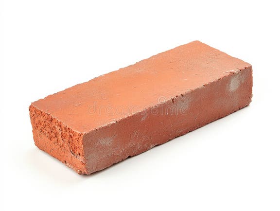 Solid Red Brick on White Background Suitable for Construction Projects ...