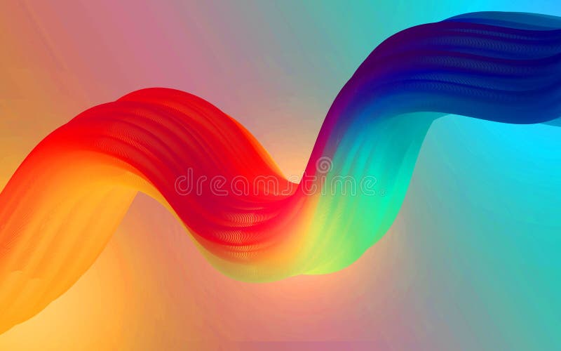 Solid Ribbon Wave Move in Gradient Colors. Stock Illustration ...
