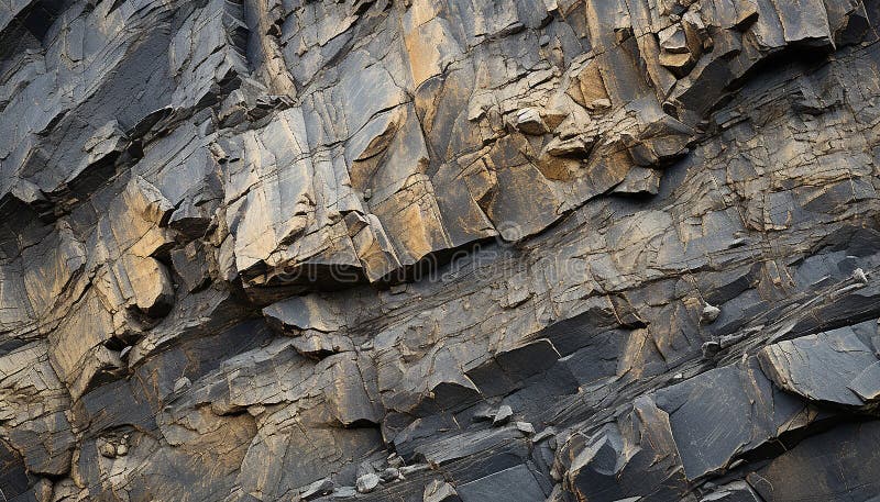 Solid Rock Formations Create a Striped Pattern on the Coastline ...