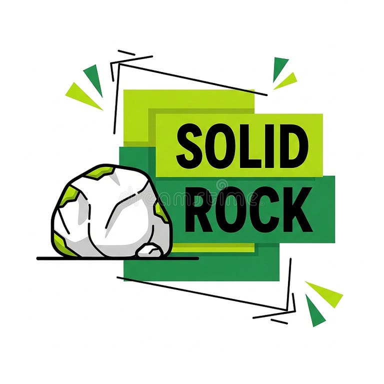 Solid Rock Logo Design Vector Illustration Isolated on White Stock Illustration - Illustration ...