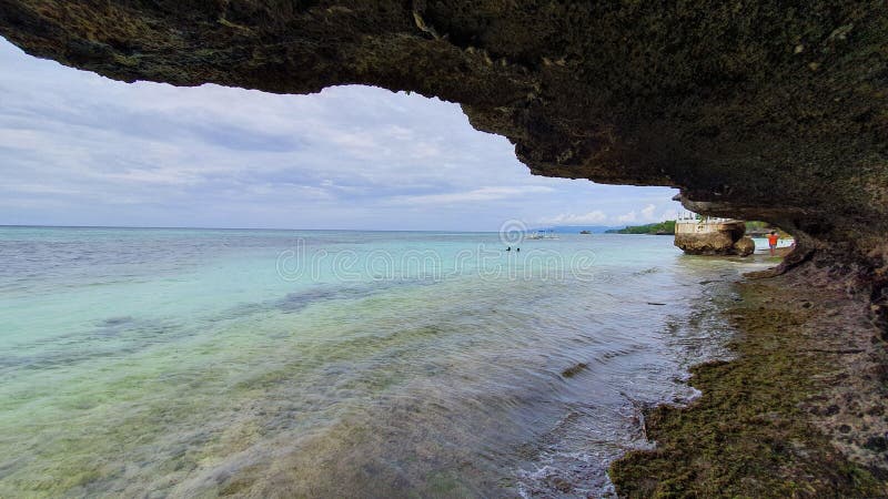 Solid Rock by the Sea in Anda, Bohol, Philippines Stock Photo - Image ...
