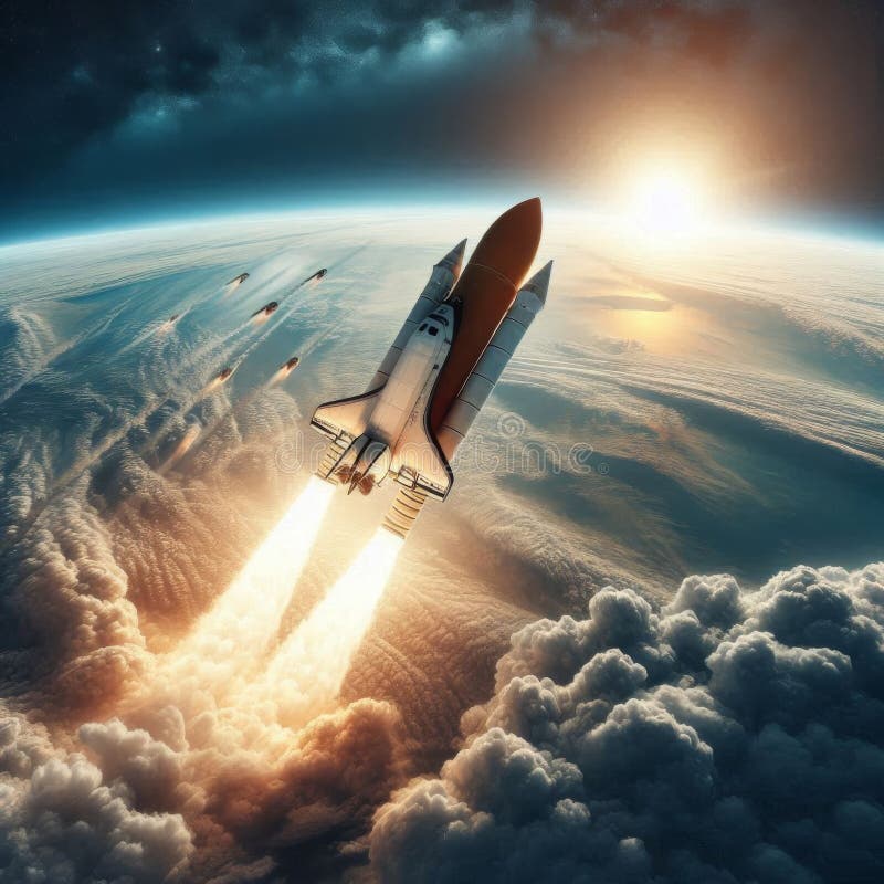 Solid Rocket Boosters Separate from Space Shuttle in the Stratosphere ...