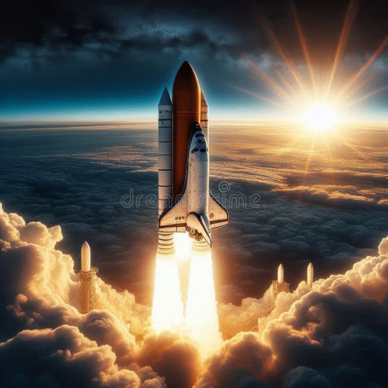 Solid Rocket Boosters Separate from Space Shuttle in the Stratosphere ...
