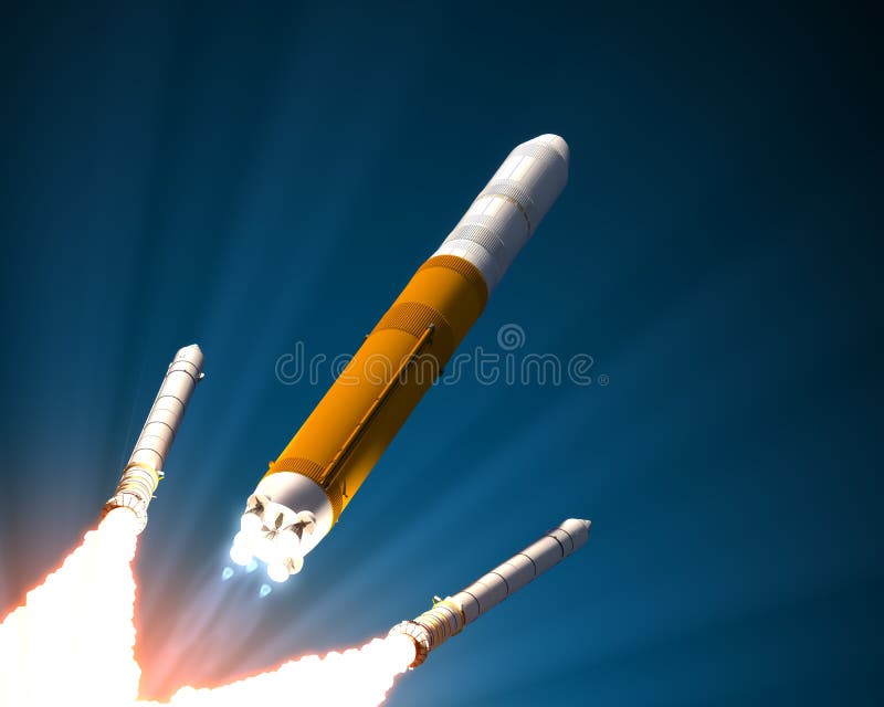 Solid Rocket Boosters Separation Stock Illustration - Illustration of ...