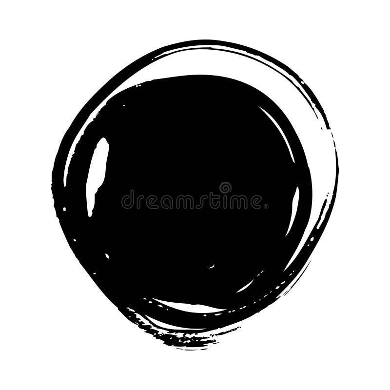 Solid Round Blot Frame Brush Stroke Black Vector Icon. Hand Drawn ...