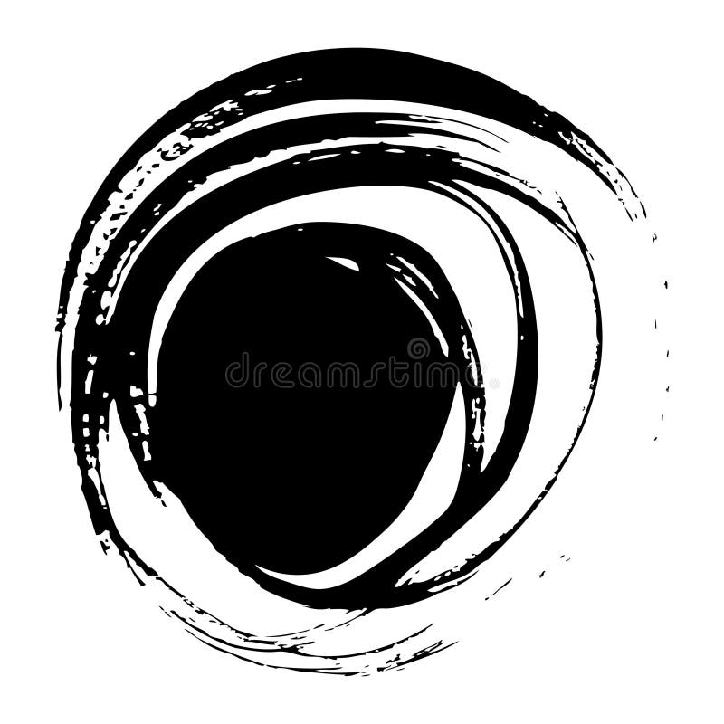 Solid Round Blot Frame Brush Stroke Black Vector Icon. Hand Drawn ...