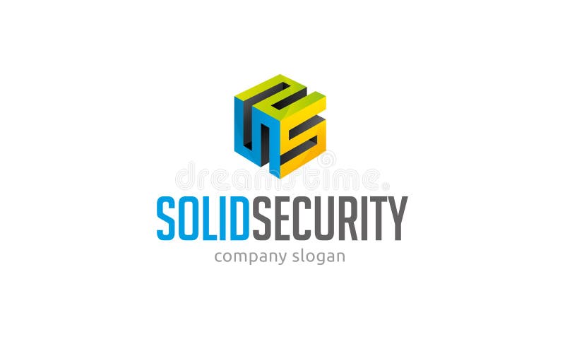 Solid Security Logo stock vector. Illustration of online - 90551090