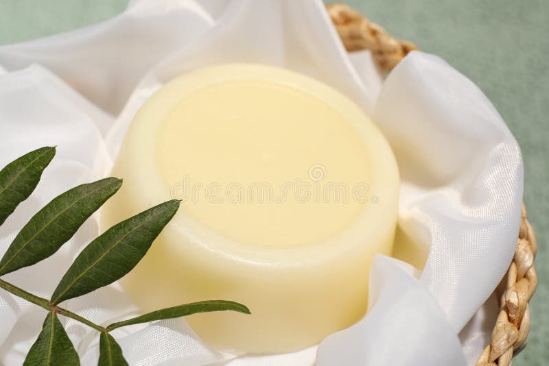 Solid Shampoo Bar in Wicker Basket, Closeup View Stock Photo - Image of ...
