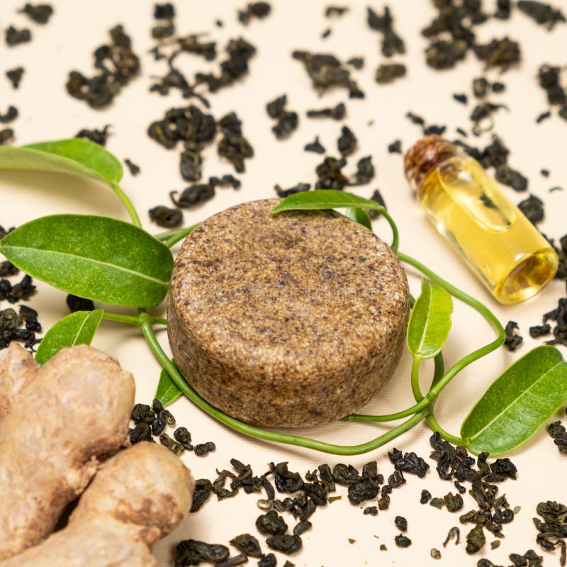 Solid Shampoo with Green Tea and Ginger. Natural Hair Cosmetics Made ...