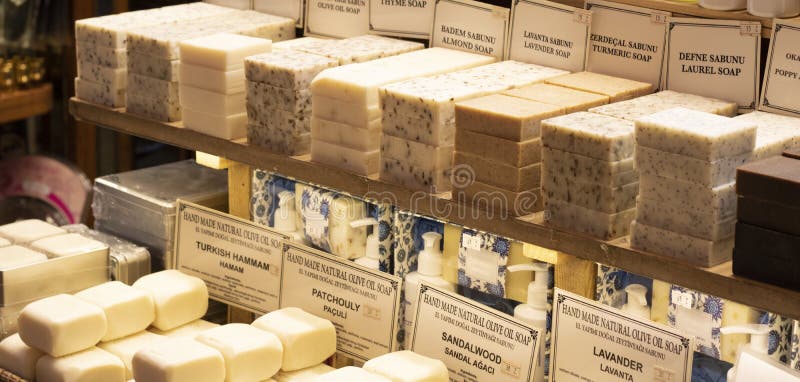 Solid Soaps in Different Colors and Flavors Close-up Stock Image ...