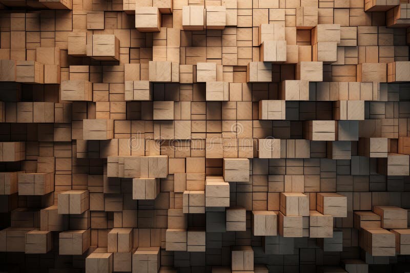 Solid Square Blocks Room Wall. Generate Ai Stock Illustration ...