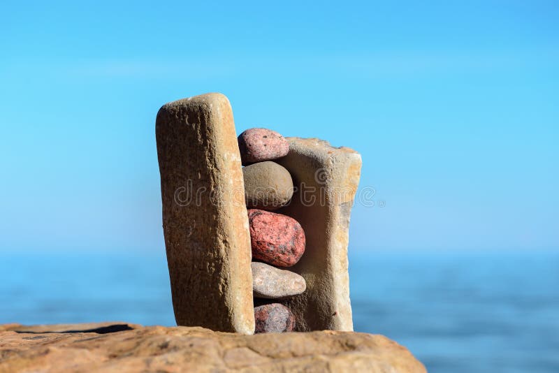 Solid stack stones stock image. Image of balanced, rock - 99741821