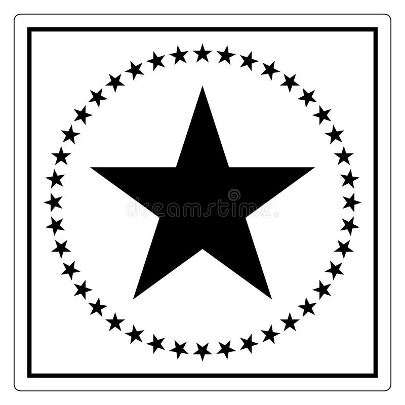 Solid Star Design with Circular Border of Stars Stock Vector ...