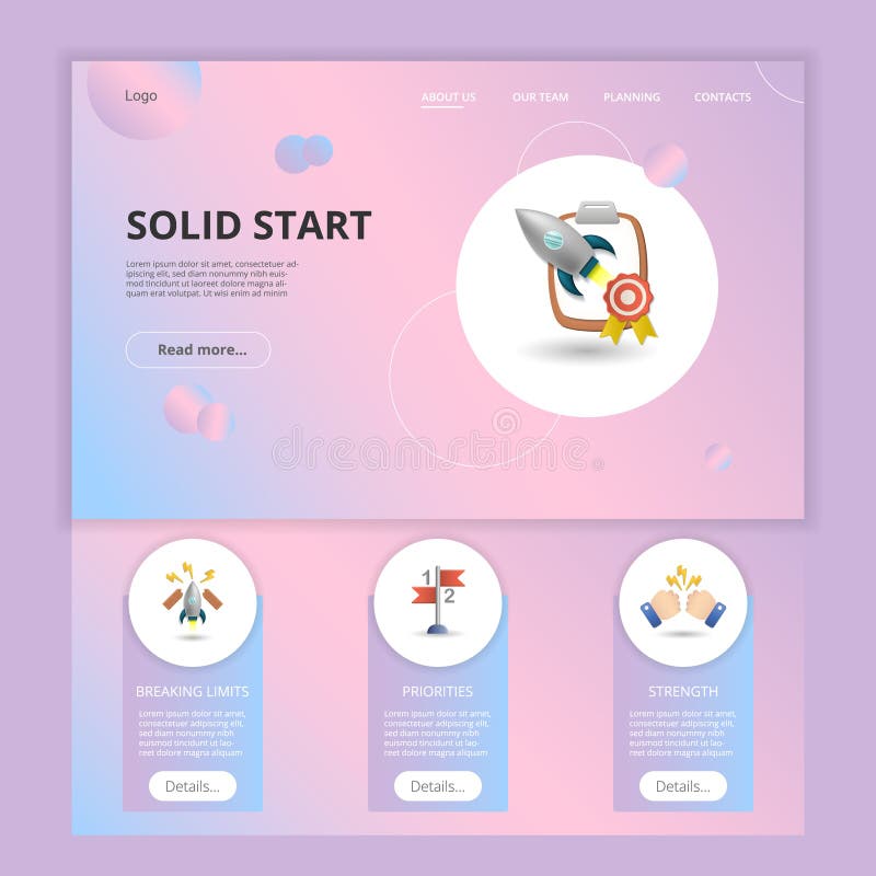 Solid Start Flat Landing Page Website Template. Breaking Limits ...