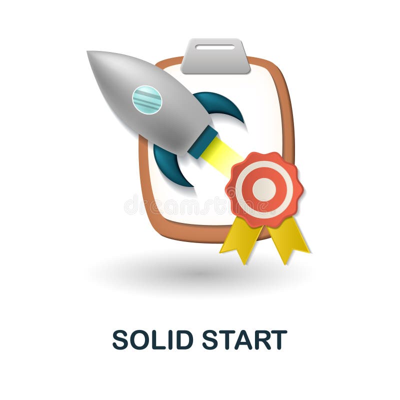 Solid Start Icon. 3d Illustration from Performance Collection Stock ...