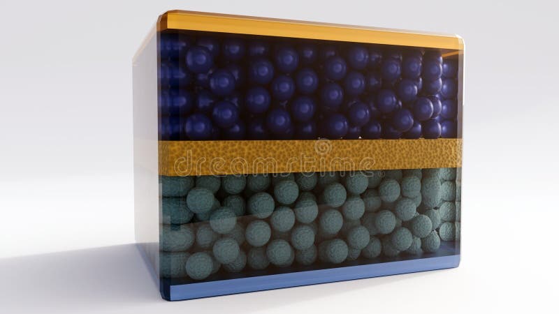 3d Rendering of an Isolated Inside View of Solid-state Battery Stock ...