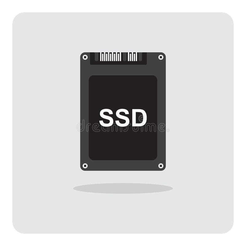 Solid State Drive SSD Hard Disk Icon. Stock Vector - Illustration of ...