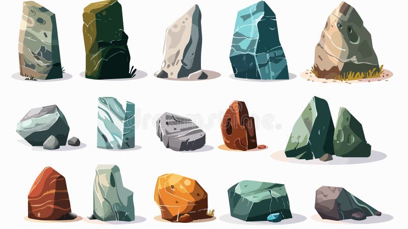 Solid Stone Cartoon Vector Illustration for Creative Projects Stock ...