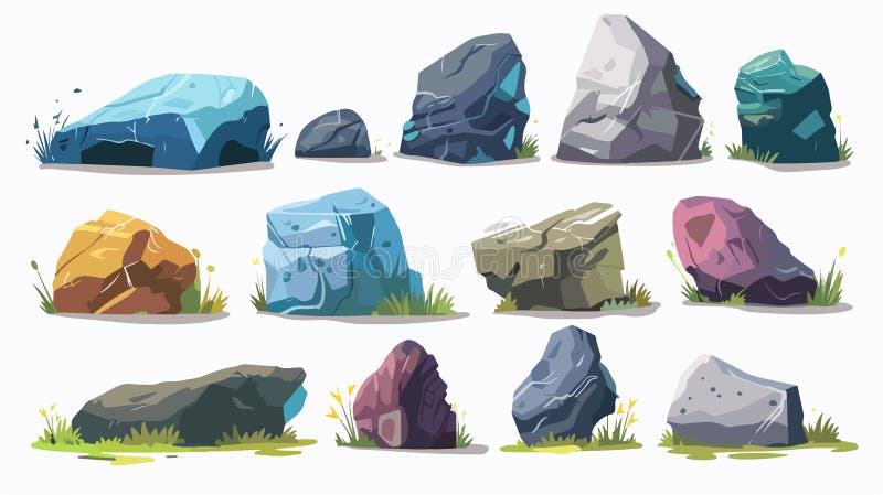 Solid Stone Cartoon Vector Illustration for Creative Projects Stock ...
