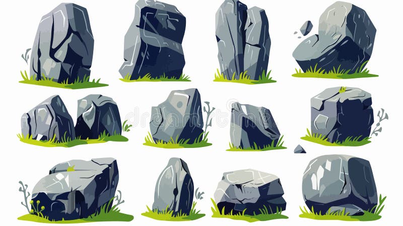 Solid Stone Cartoon Vector Illustration for Creative Projects Stock ...