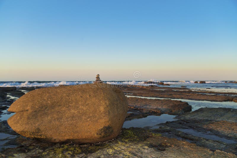 Solid Stone Foundation Rock Balancing Stock Image - Image of rock ...