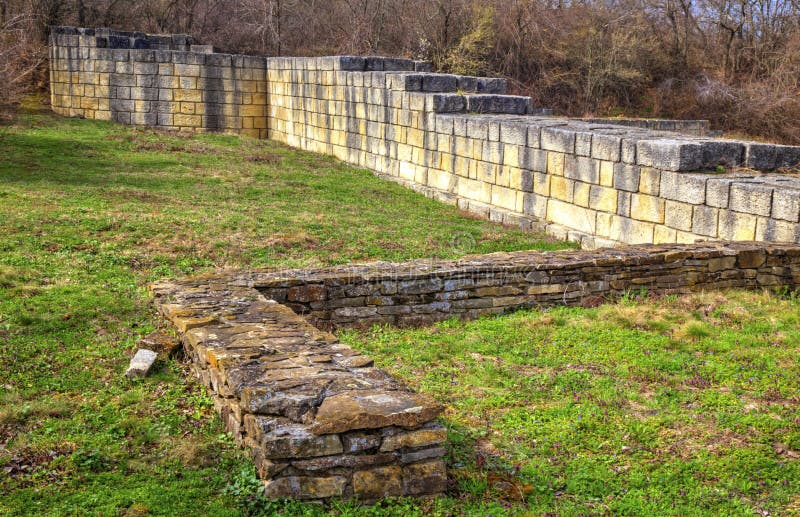 Stone Wall and Ruins of Ancient Fortress Stock Image - Image of ...
