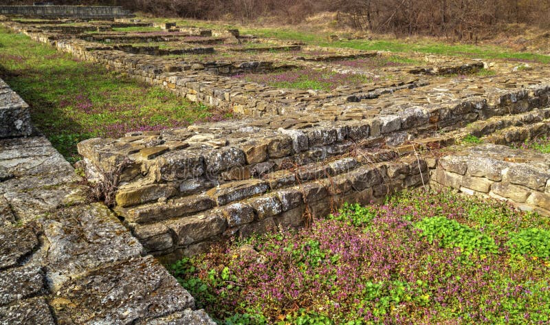 Stone Wall and Ruins of Ancient Fortress Stock Image - Image of ...