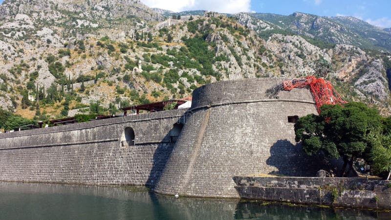 Stone Walls Surround the Old Town Kotor in Montenegro Stock Image ...