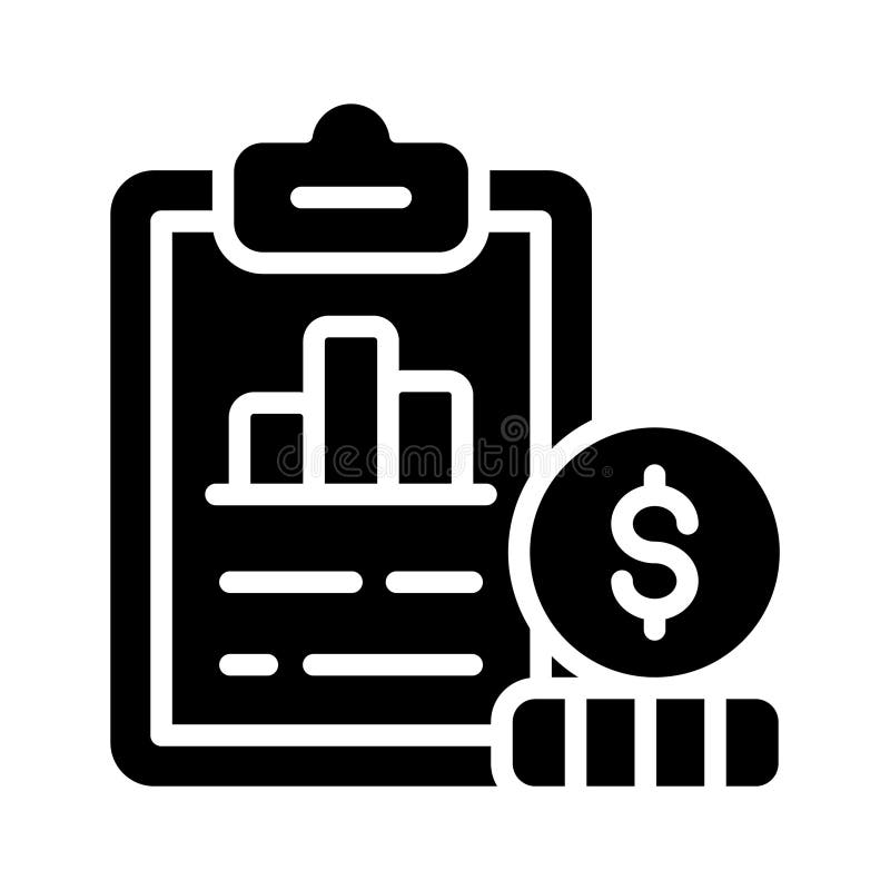 A Solid Style Icon Depicting Financial Report Summary Stock Vector ...