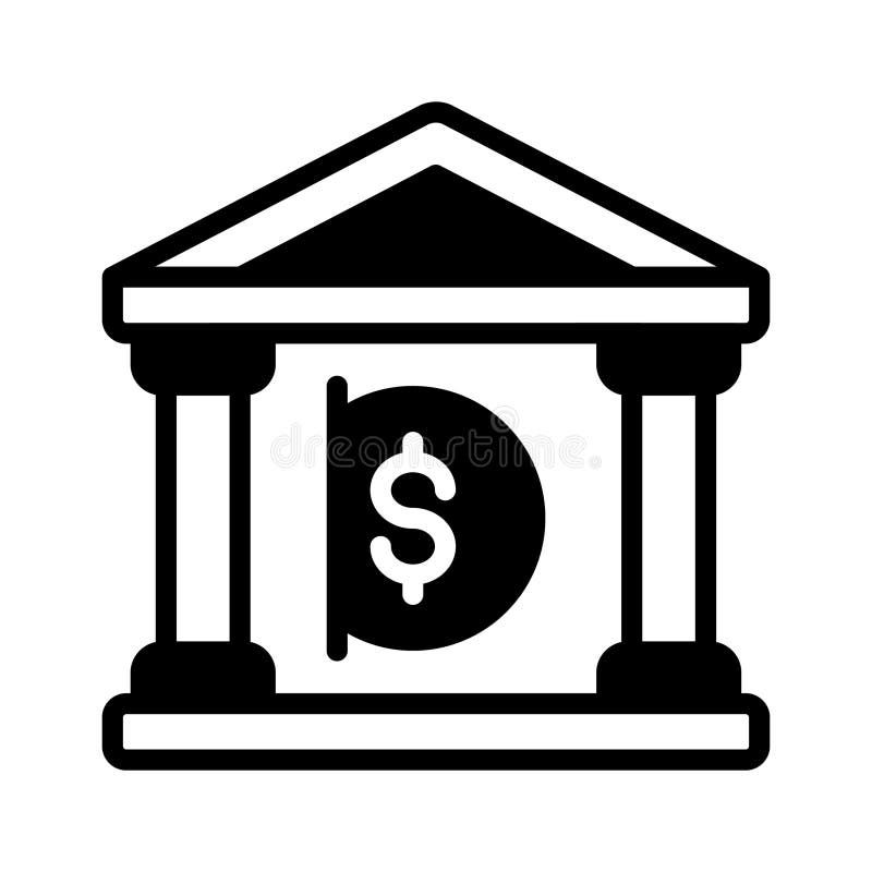 A Solid Style Icon Showing a Bank Deposit Stock Vector - Illustration ...