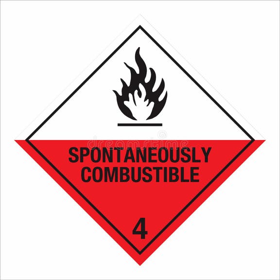 Hazardous HAZMAT Material Label IATA Transportation Class 4 Substances ...
