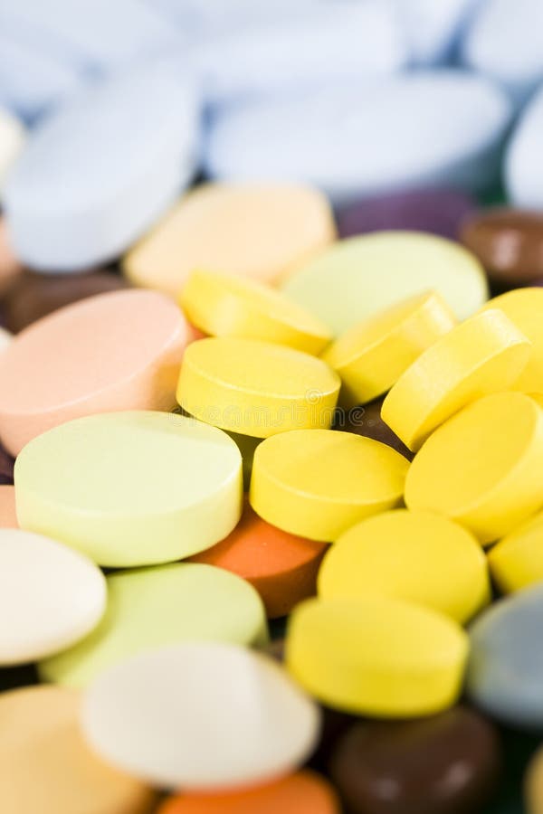 Solid tablets close-up stock image. Image of healthcare - 223250899