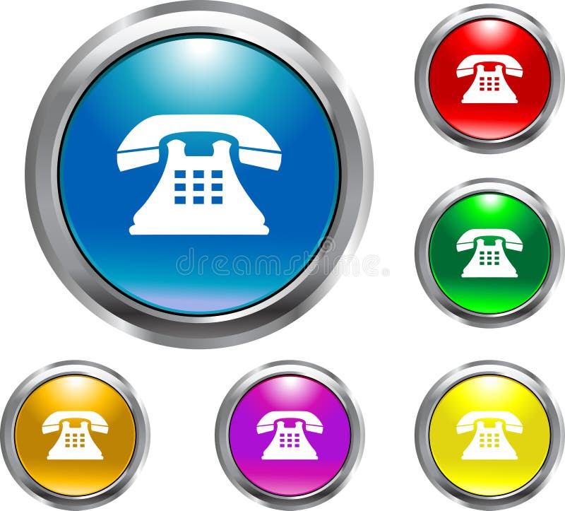 Solid Telephone Button stock vector. Illustration of design - 4642681