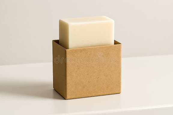 Solid Toothpaste Cube Packaging in Recycled Paper Box on White Ceramic ...
