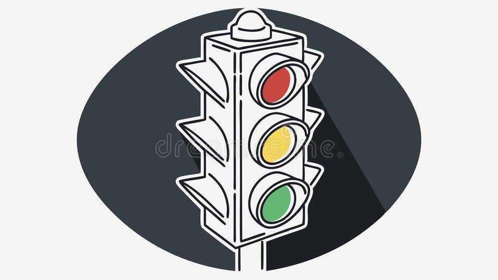 Solid Traffic Light Icon for Road Safety and Direction, Vector Design Generative AI Stock Vector ...