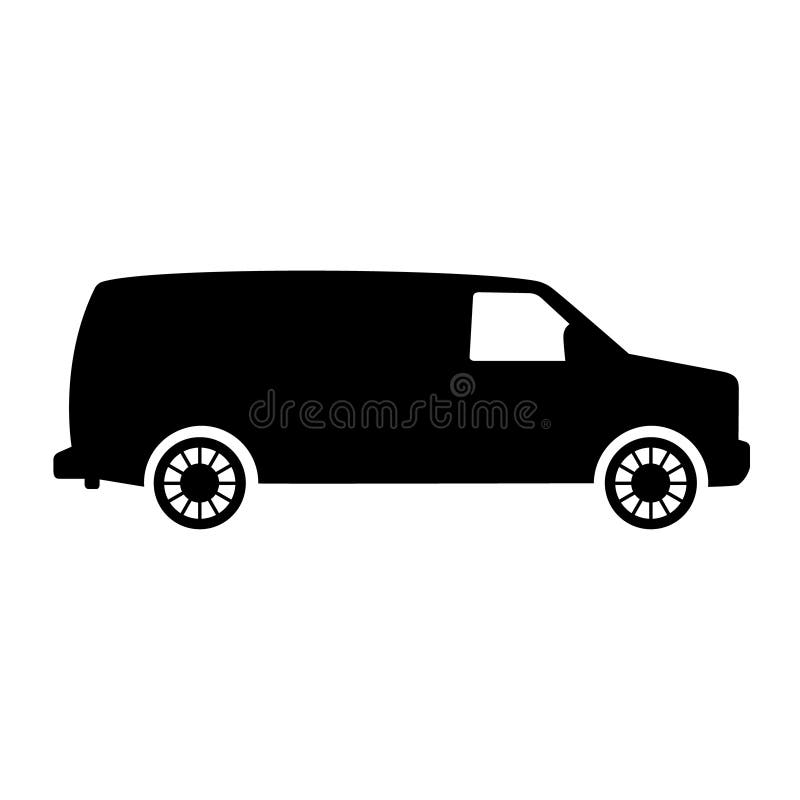 Solid Van Car Icon Vector. Solid Van Car Symbol Illustration. Stock ...