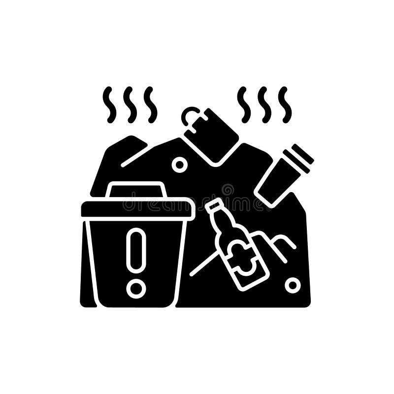 Solid Waste Black Glyph Icon Stock Vector - Illustration of container ... Solid Waste Black Glyph Icon Stock Vector - Illustration of container ...