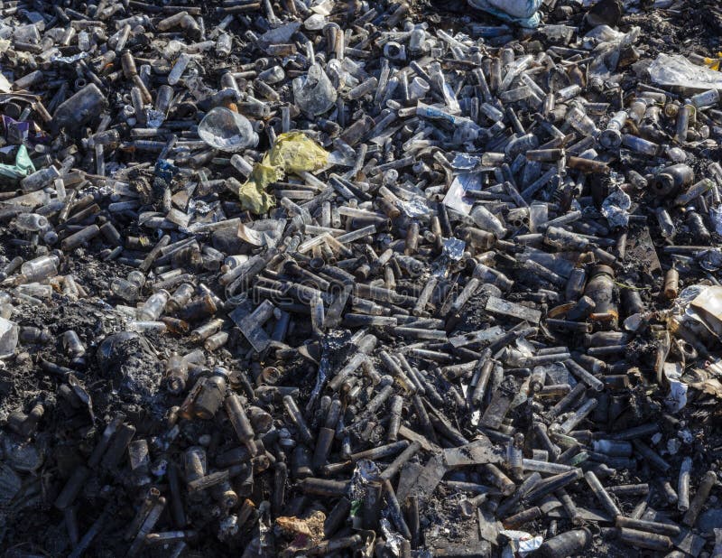 Solid Waste Dumping Site with Test Tubes and Lab Wastage Stock Image ...