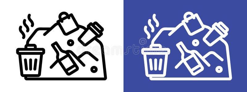 Solid Waste Icon Black Line Art Vector Stock Vector - Illustration of ...
