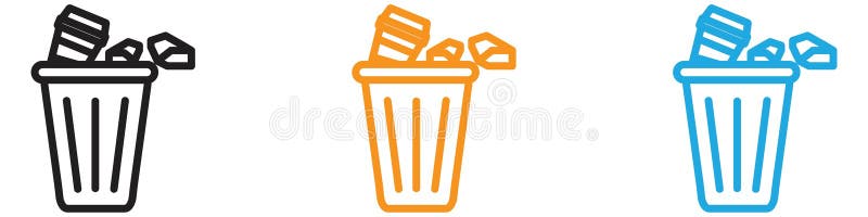 Solid Waste Icon Vector Logo Set Collection for Web App Ui Stock Vector ...