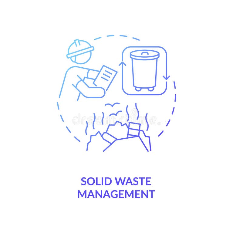 Solid Waste Management Blue Gradient Concept Icon Stock Vector ...