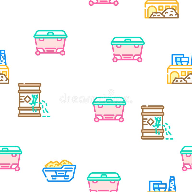 Solid Waste Management Business Icons Set Vector Stock Illustration ...