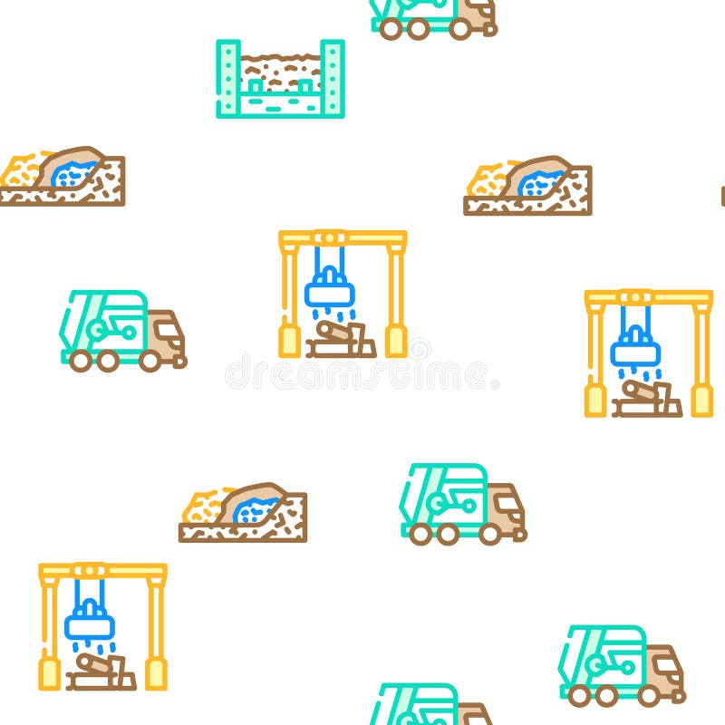Solid Waste Management Business Icons Set Vector Stock Illustration ...