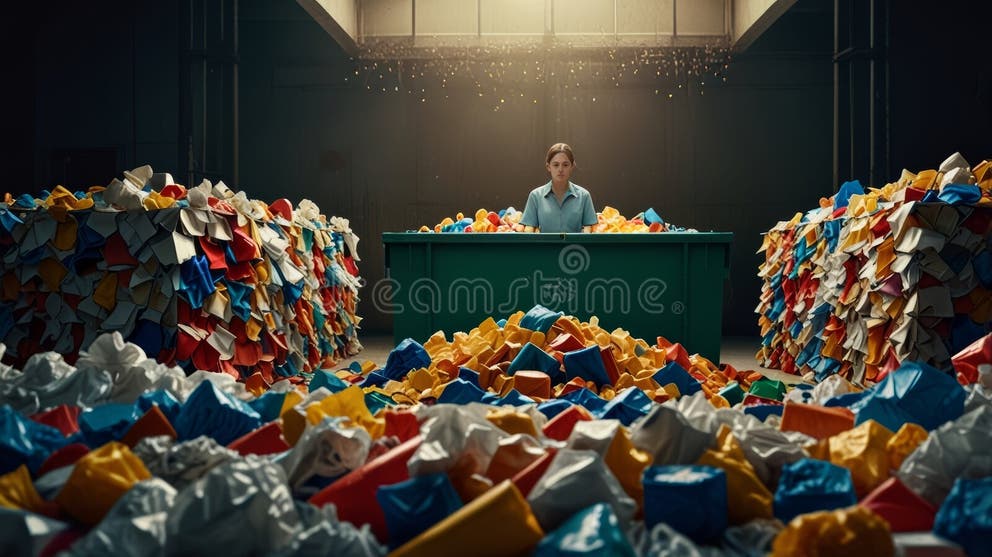 Solid Waste Sorting, Waste Recycling Plant Stock Image - Image of waste ...