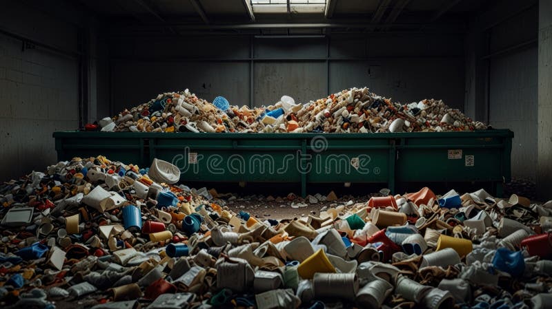 Solid Waste Sorting, Waste Recycling Plant Stock Photo - Image of ...