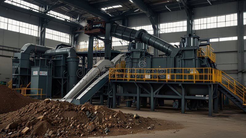 Solid Waste Sorting, Waste Recycling Plant Stock Image - Image of ...