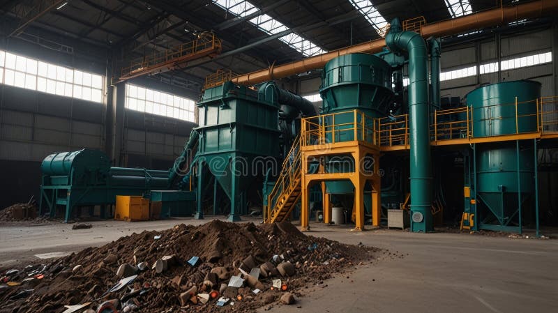 Solid Waste Sorting, Waste Recycling Plant Stock Photo - Image of ...